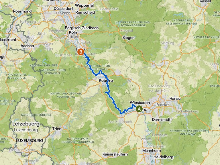 Der Rheinsteig - die Gesamtstrecke von Nord nach Süd | Wanderung | Komoot